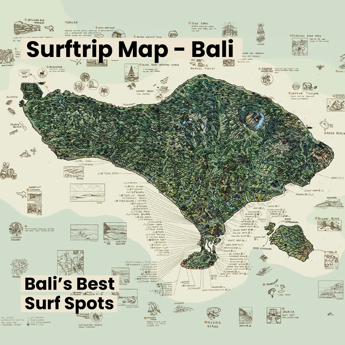 Surftrip Map - Bali – Awesome Maps