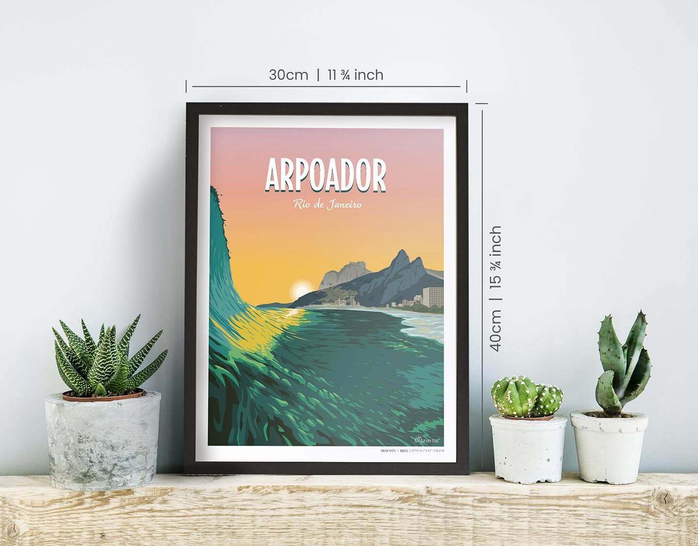 Arpoador - Awesome Maps Surf Travel Poster - Dream Spots