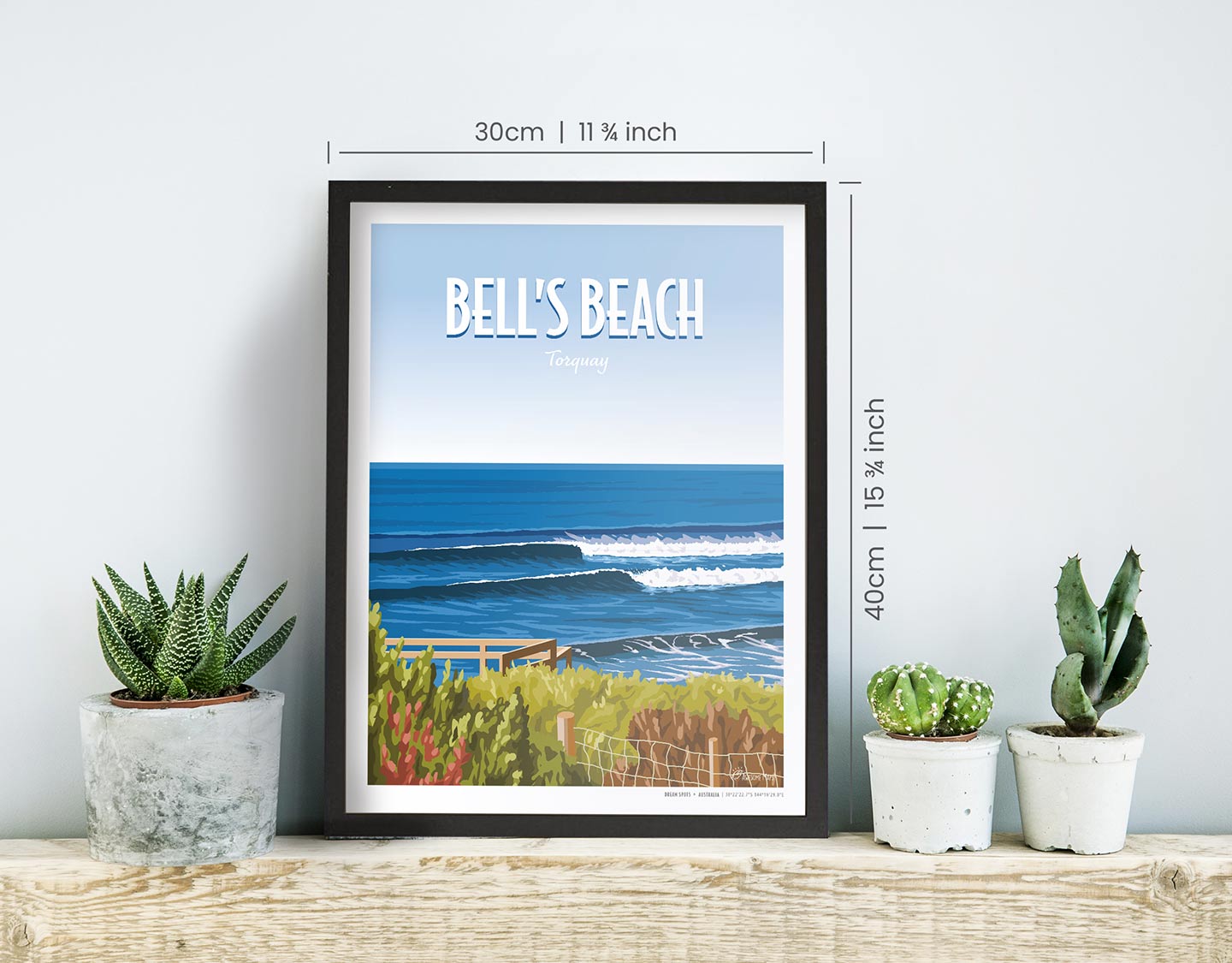 Bell's Beach - Awesome Maps Surf Travel Poster - Dream Spots