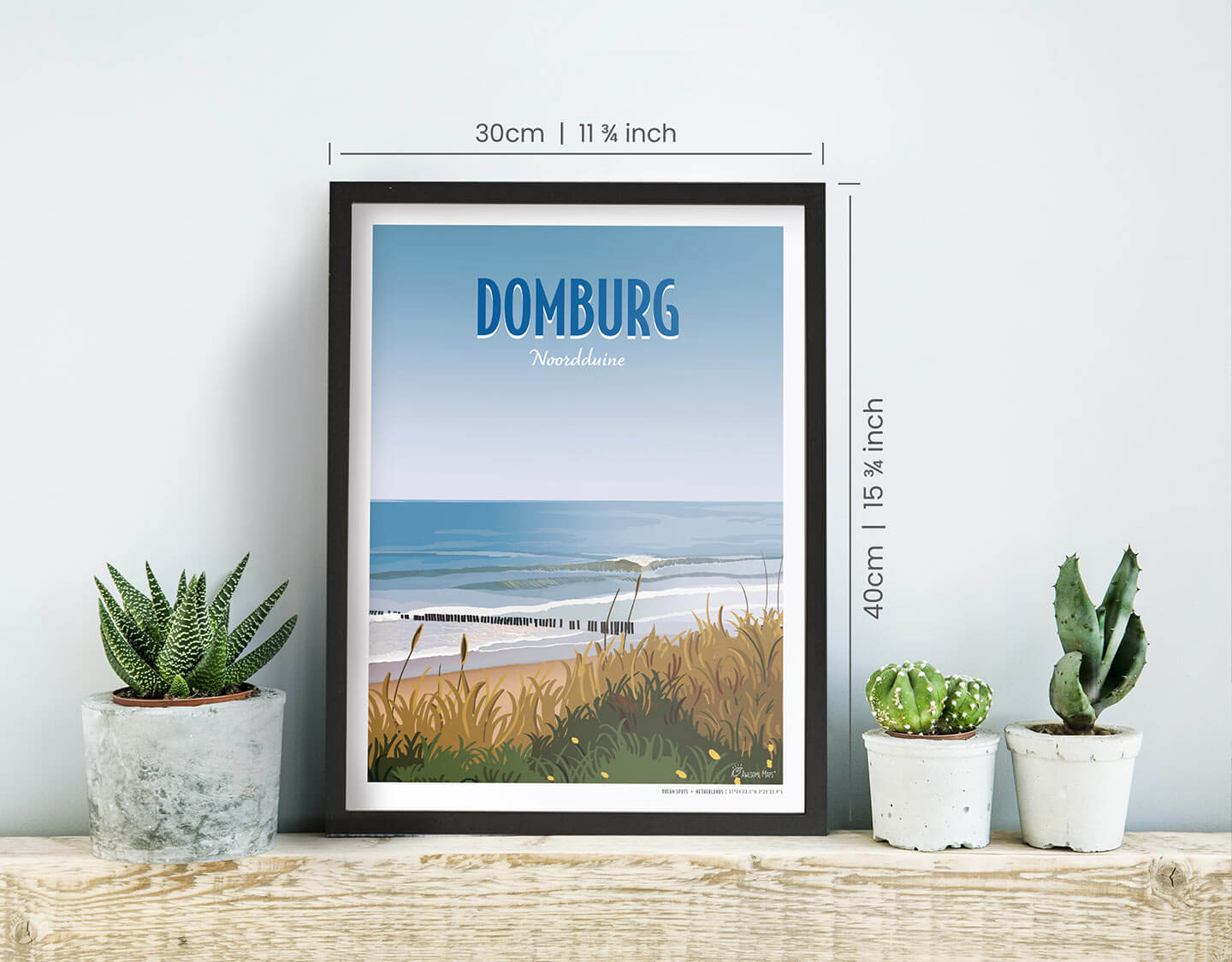 Domburg - Awesome Maps Surf Travel Poster - Dream Spots