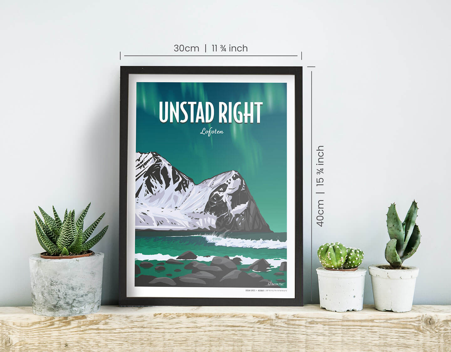 Unstad Right - Awesome Maps Surf Travel Poster - Dream Spots